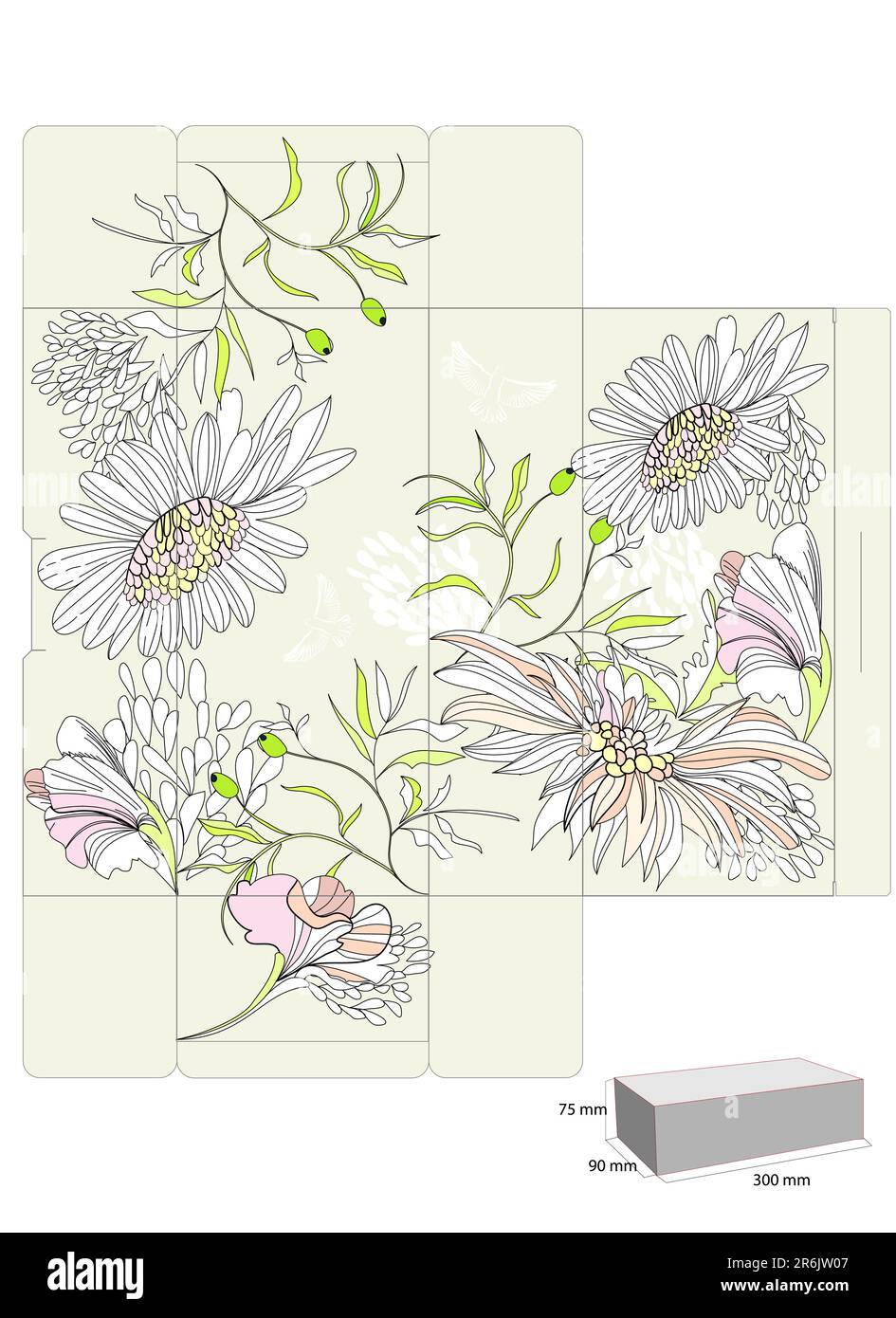 Flowers present box Stock Vector Images - Alamy