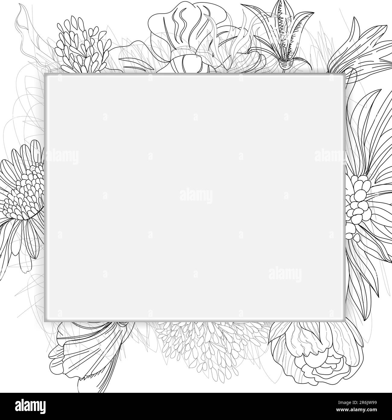 Picture frame sketch vector Black and White Stock Photos & Images - Alamy