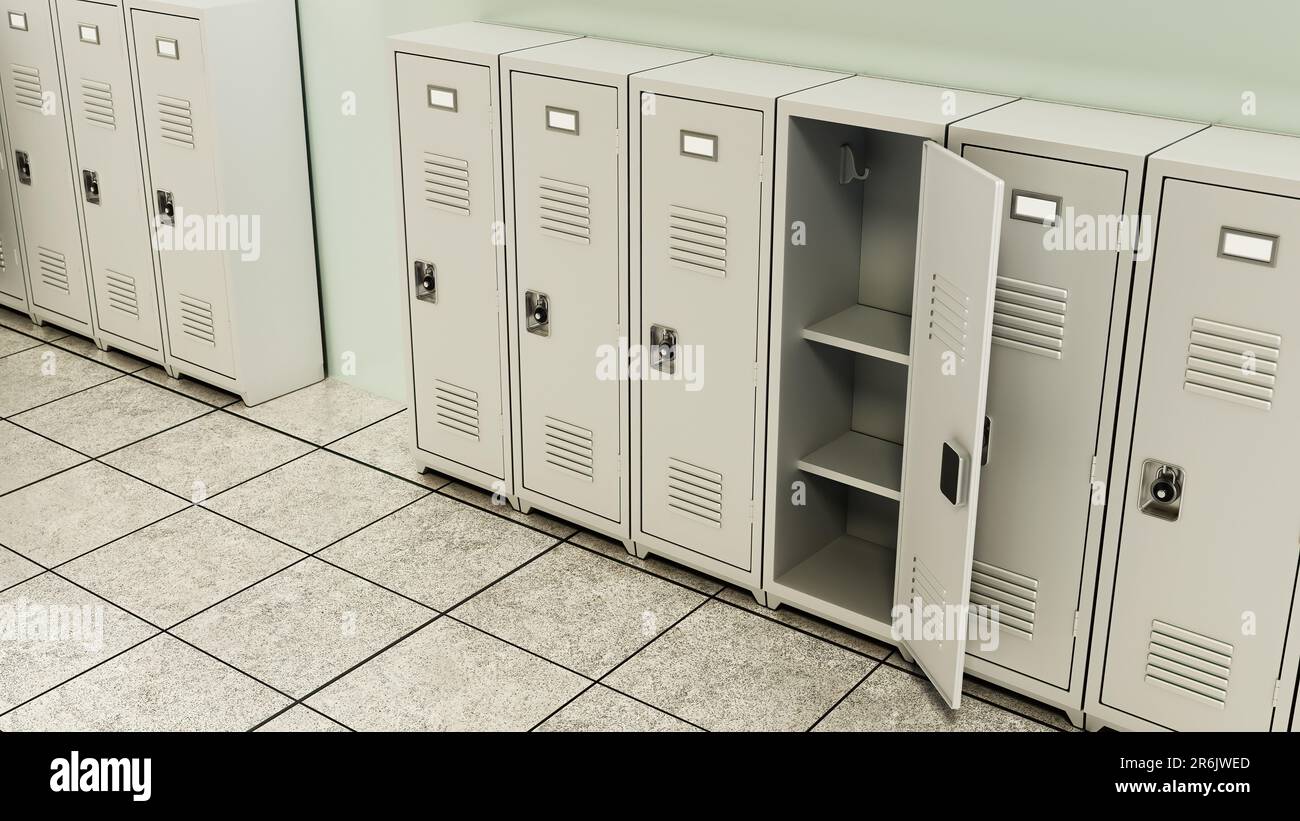 Metal locker storage cabinets for school, fitness club or gym in a row ...