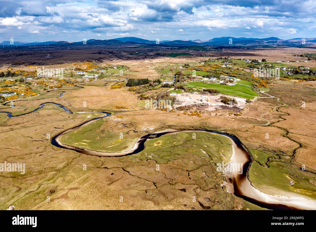 Aerial view of the Sandfield area between Ardara and Portnoo in Donegal ...