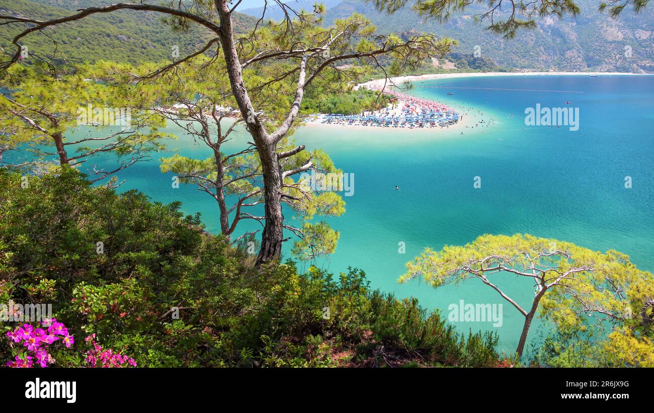 Tourists enjoying a swim in one of the many inlets on the coast at Olu ...