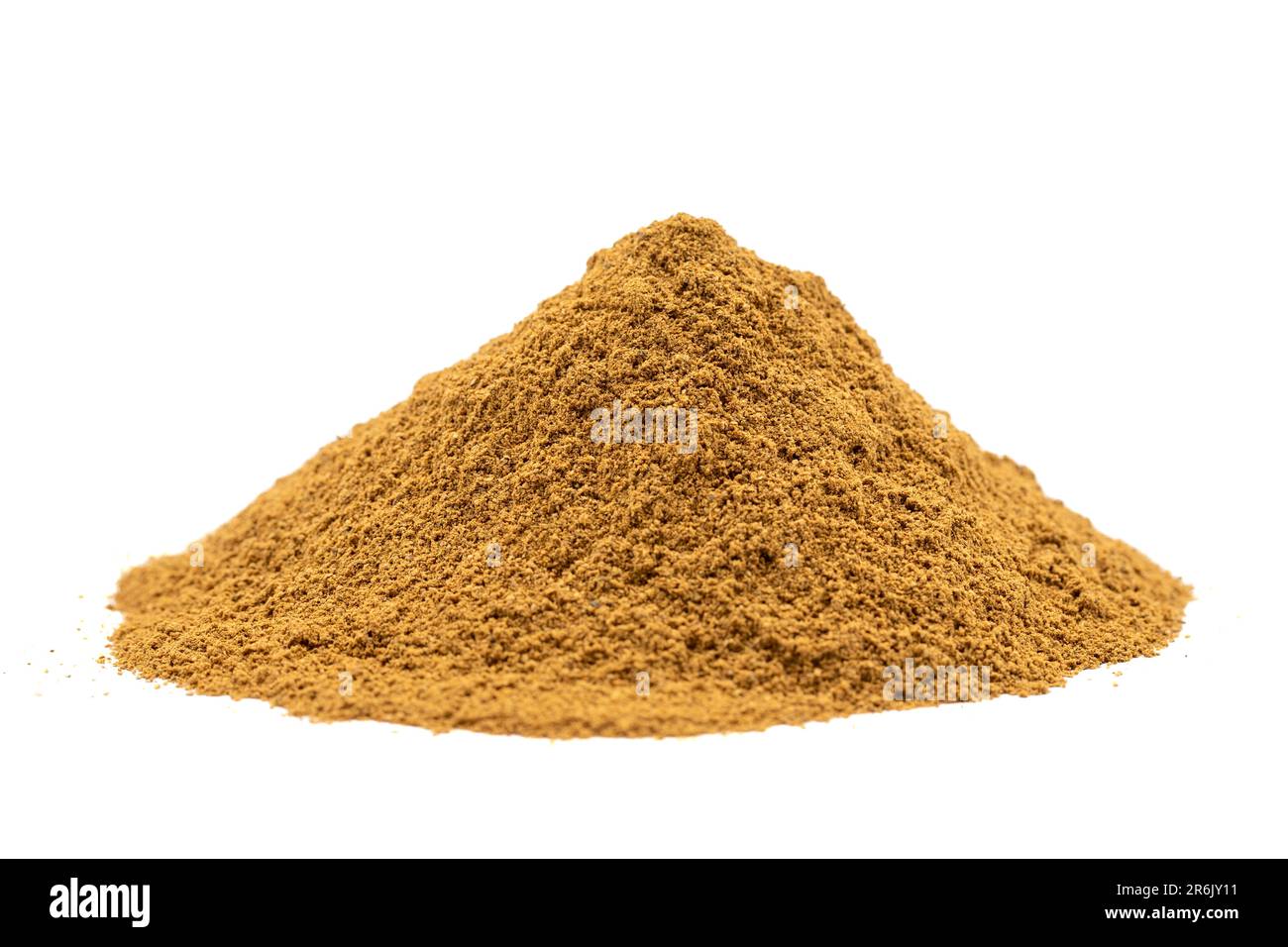 Cinnamon powder isolated on white background. Pile of cinnamon powder ...