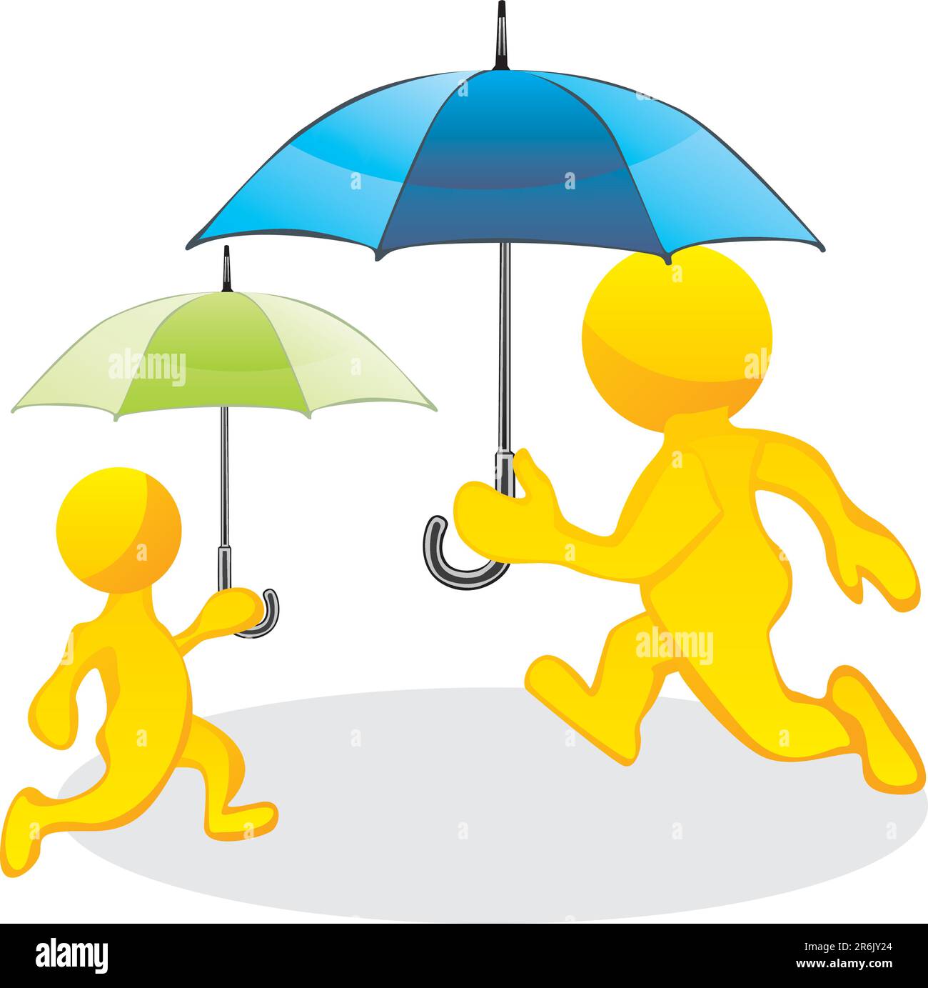 fully editable vector illustration of stylized people running with ...