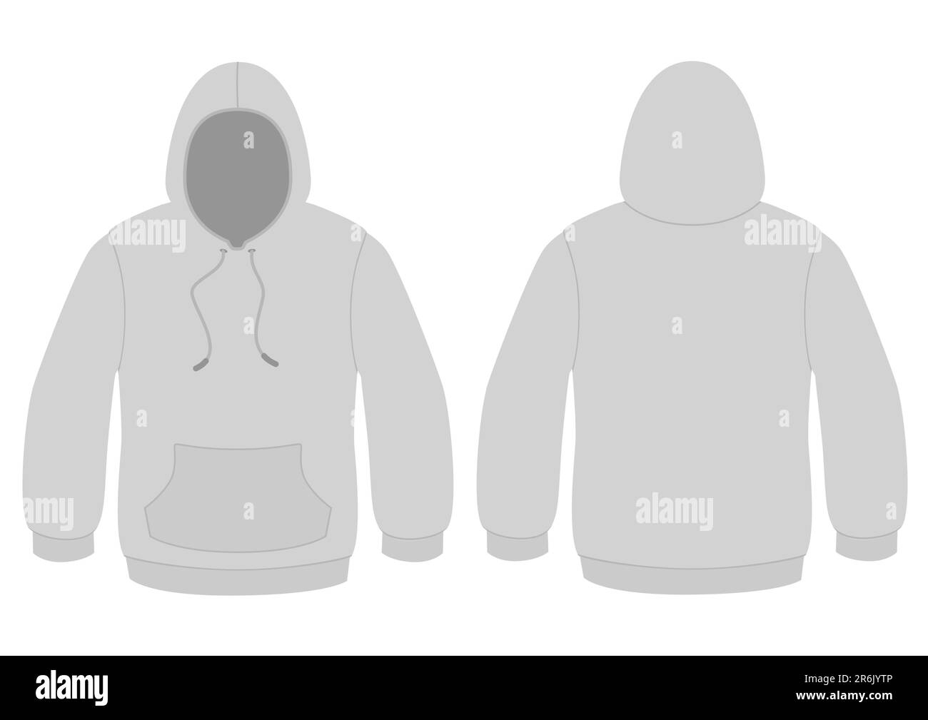 Template vector illustration of a blank hooded sweater. All objects and ...