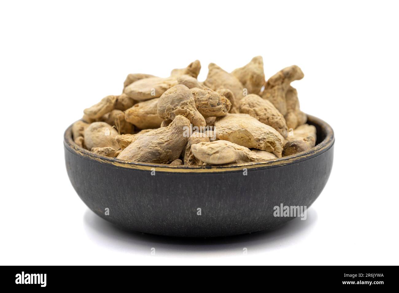 Dried Organic Ginger root isolated on white background. Ginger root or ...