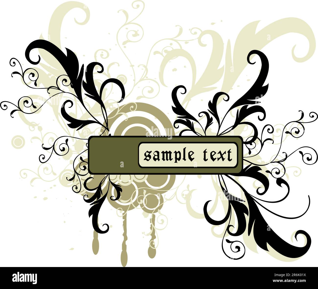 Abstract floral frame, element for design, vector illustration Stock ...