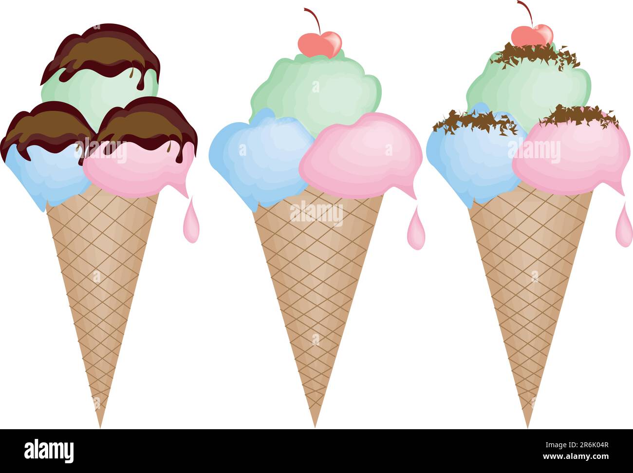 Ice cream cones green Stock Vector Images - Alamy