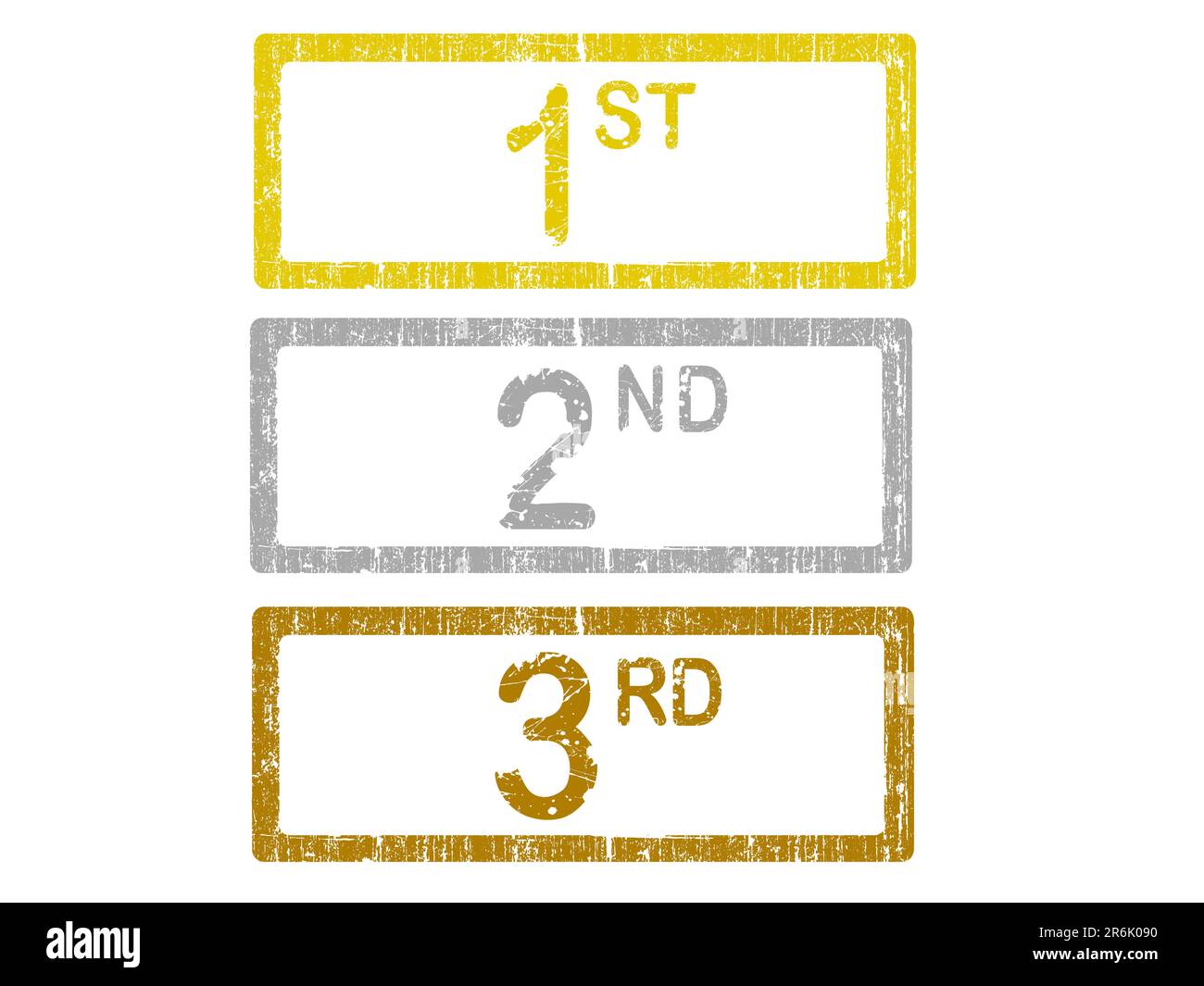 3 Grunge Office Stamp with the words 1st, 2nd and 3rd in a grunge ...
