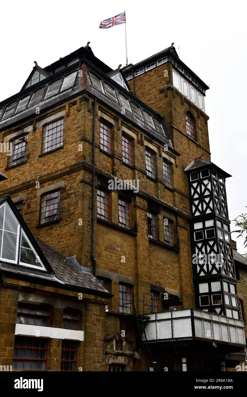 Hook Norton Brewery Tower with Union Jack on the top Oxfordshire ...