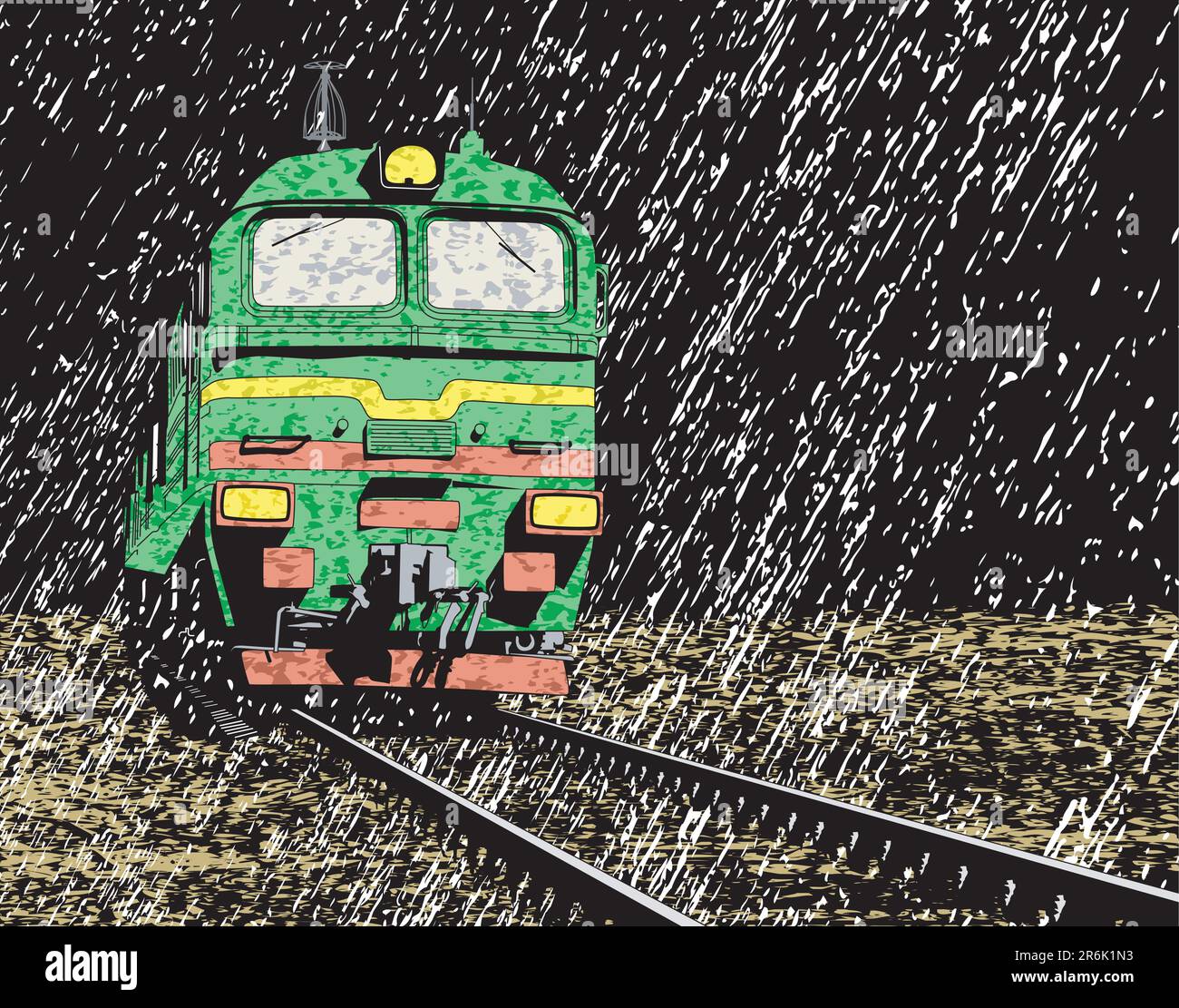 Train in the night Stock Vector Images - Alamy