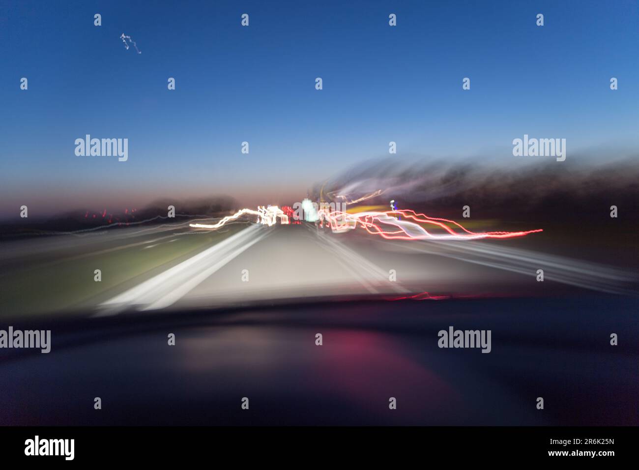 Night driving on high speed road in Poland © Wojciech Strozyk / Alamy ...