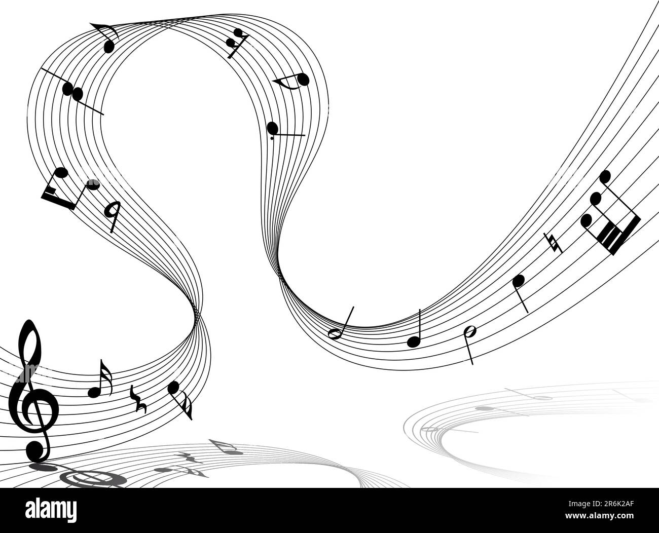 Vector musical notes staff background for design use Stock Vector Image ...