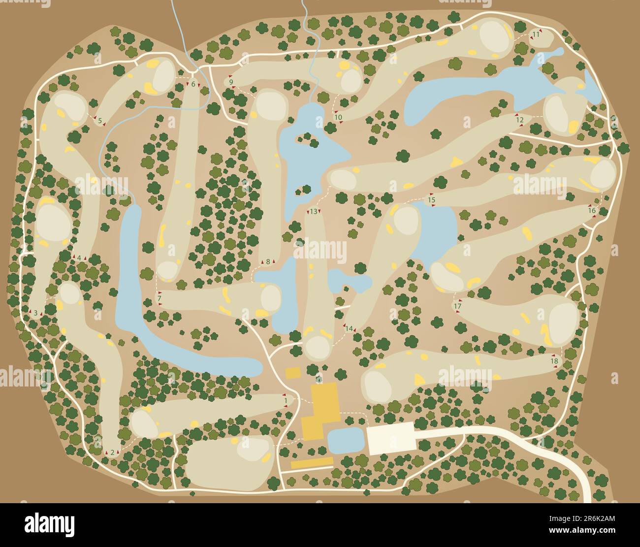 Editable vector map of a generic golf course Stock Vector Image & Art ...