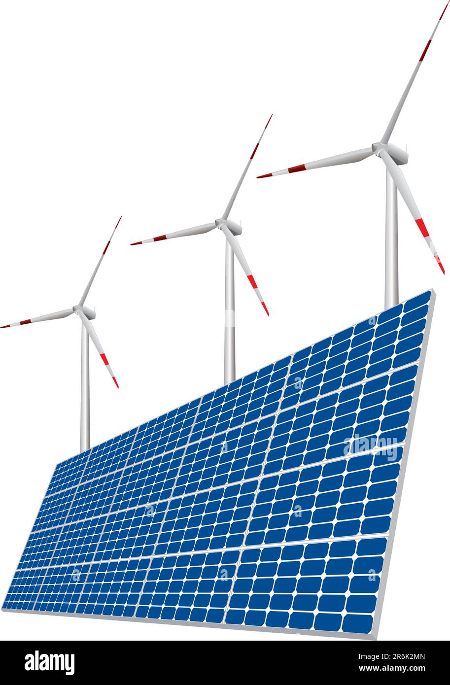 Photovoltaic solar panels wind Stock Vector Images - Alamy