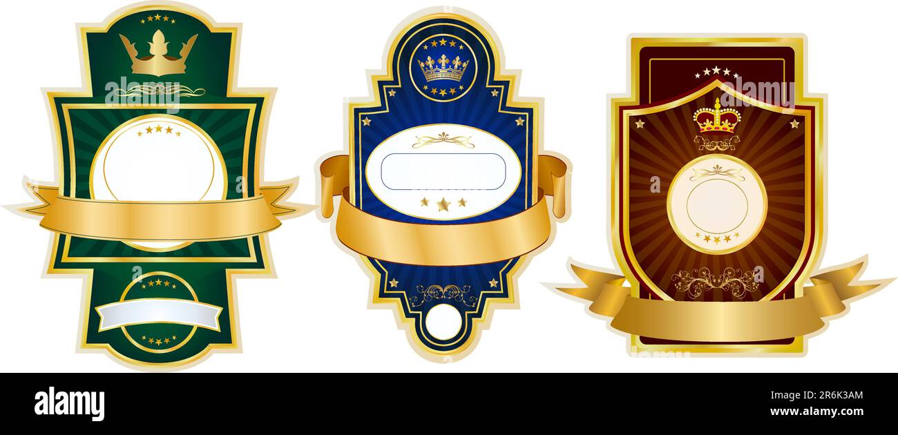 Gold labels Stock Vector Images - Alamy