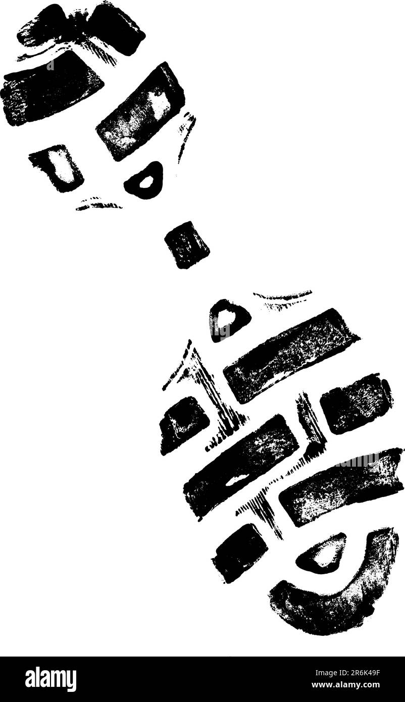 Isolated Left ShoePrint 2 - Highly detailed vector of a walking shoe ...