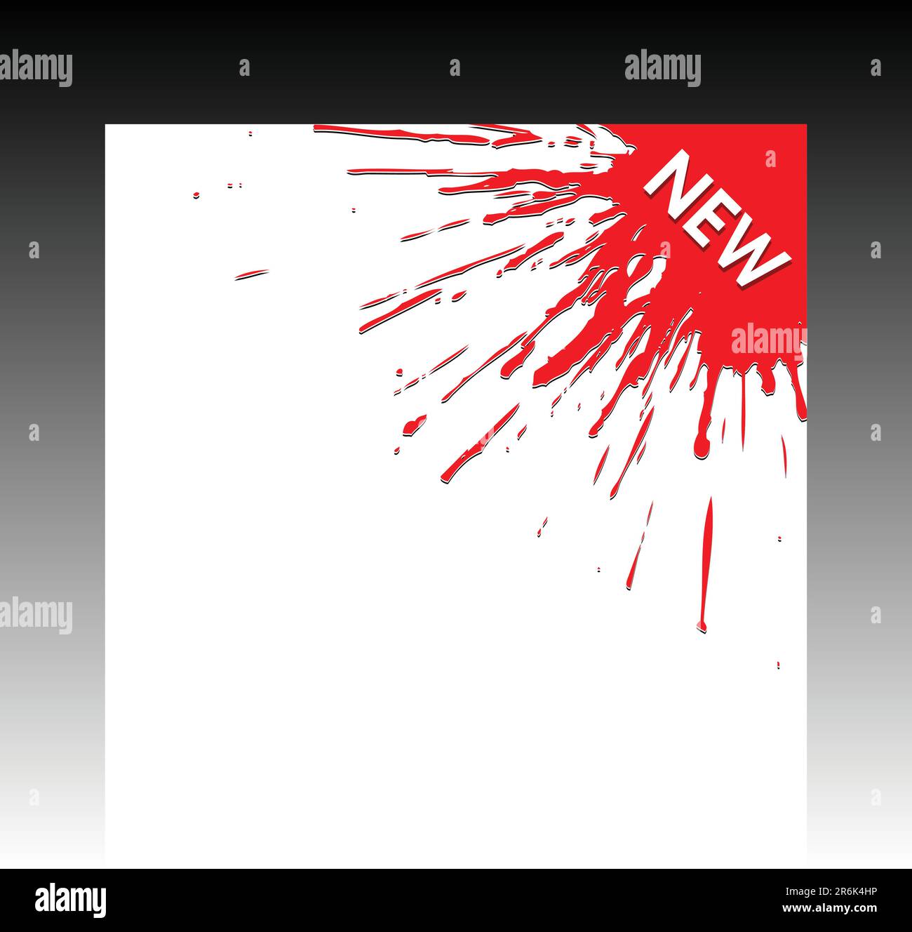 Red paint splash corner business ribbon. Vector illustration Stock ...