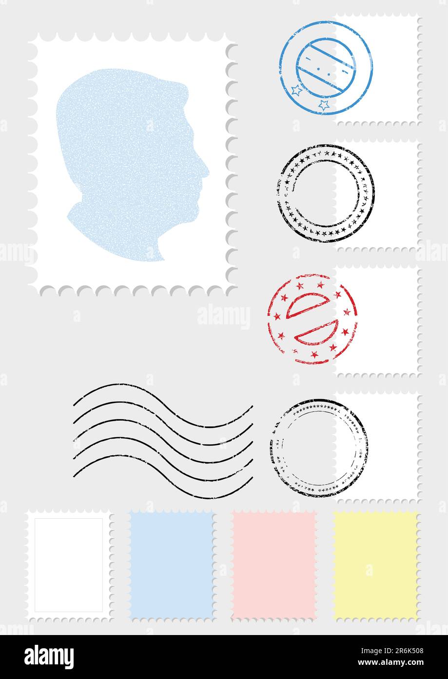 A set of different stamps and postmarks. All vector illustration ...