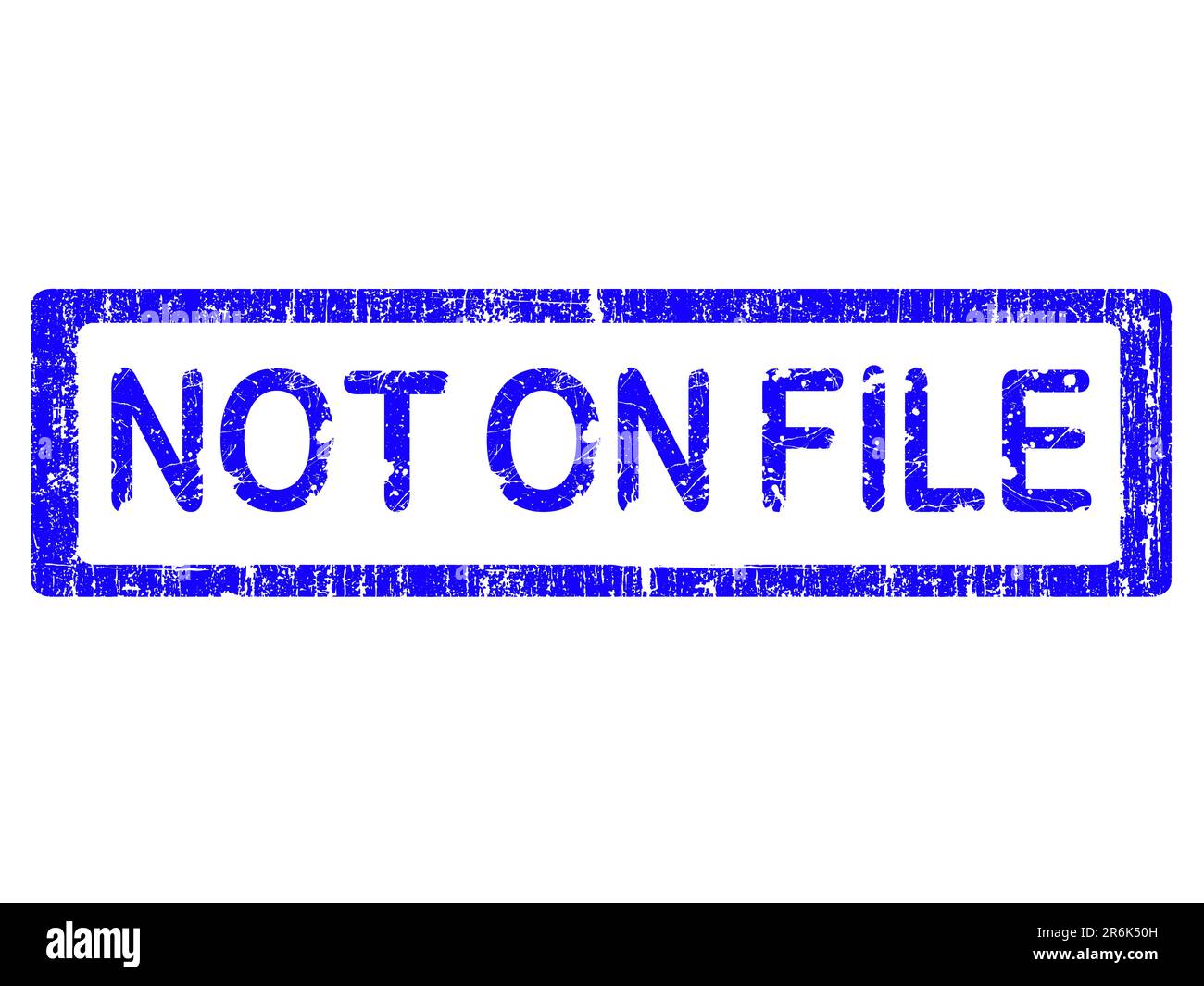 Grunge Office Stamp with the words NOT ON FILE in a grunge splattered ...