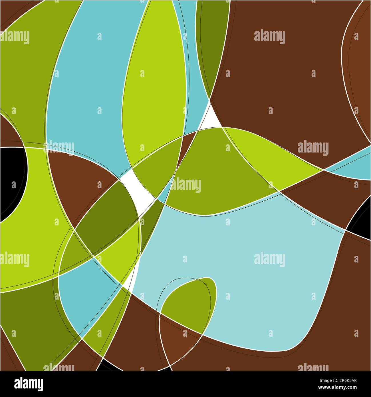 Retro Swirl Loopy Background of stylish, aqua blue green and brown ...