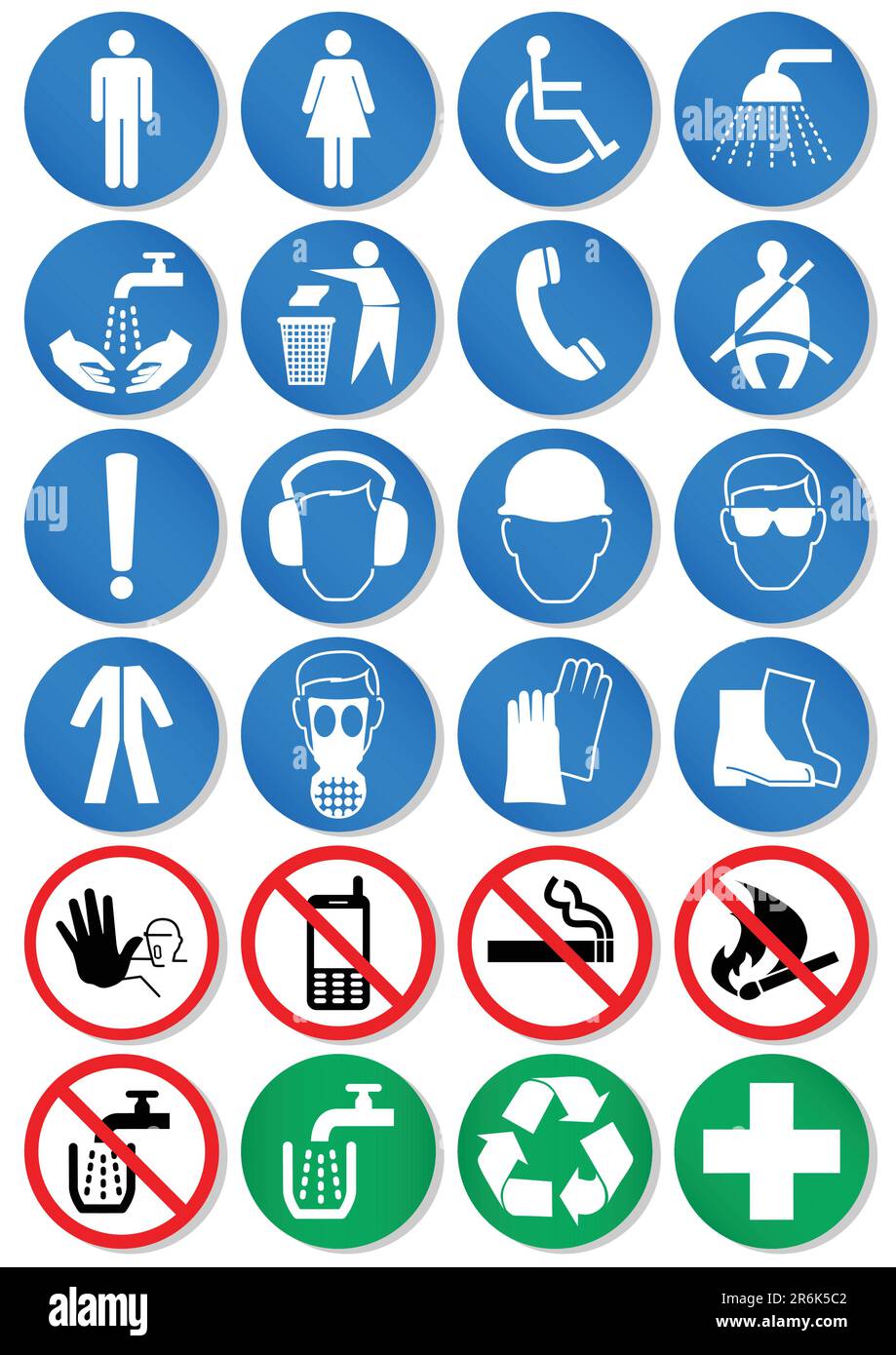 Vector illustration set of different international communication signs ...