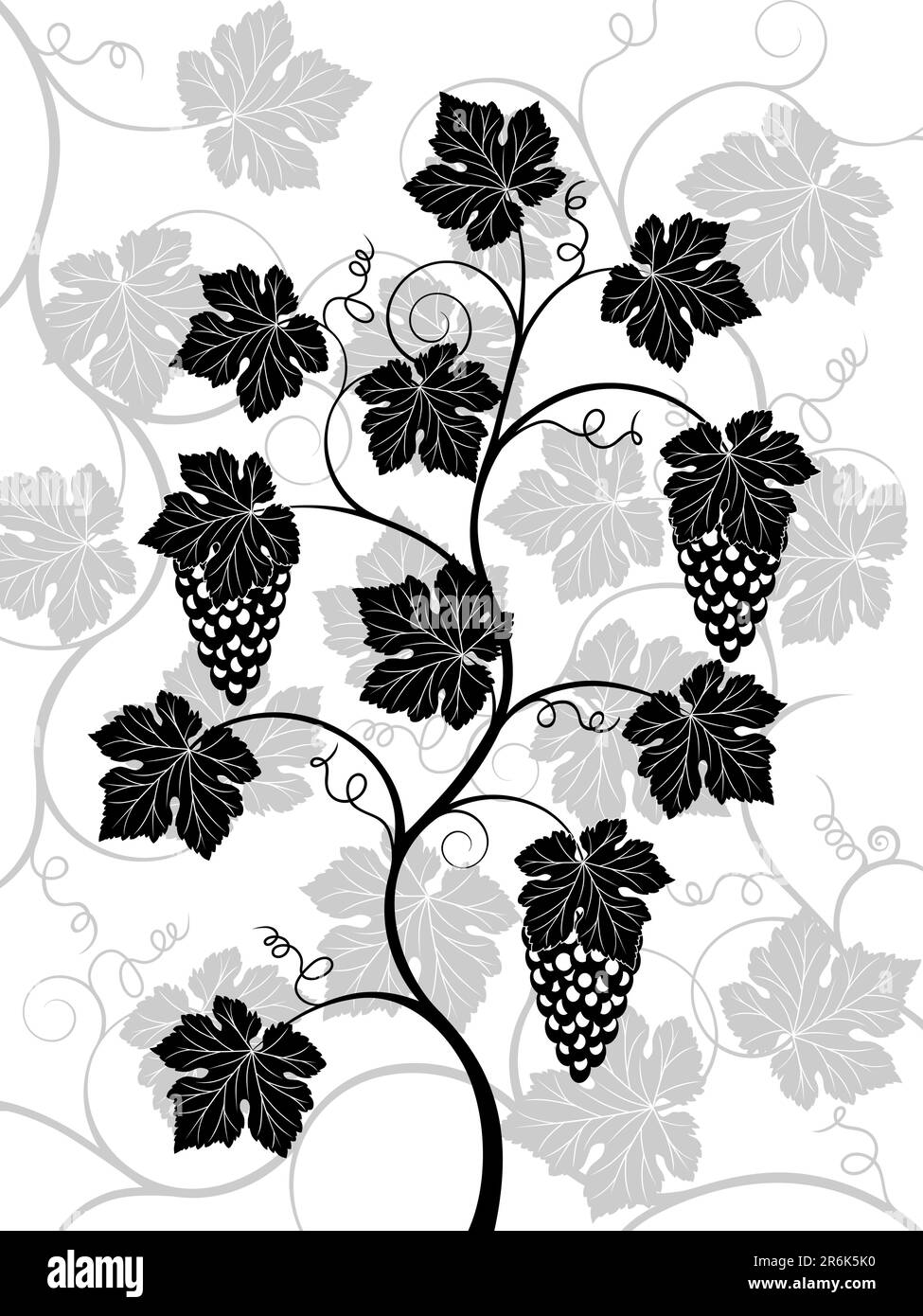 Floral background with a vine. Vector illustration Stock Vector Image ...