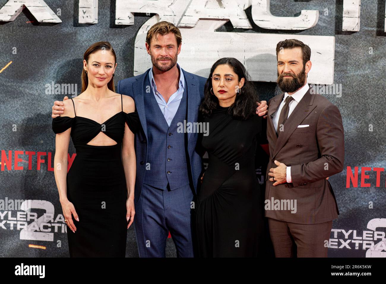 Berlin, Germany. 09th June, 2023. Olga Kurylenk (l-r), actress, Chris ...