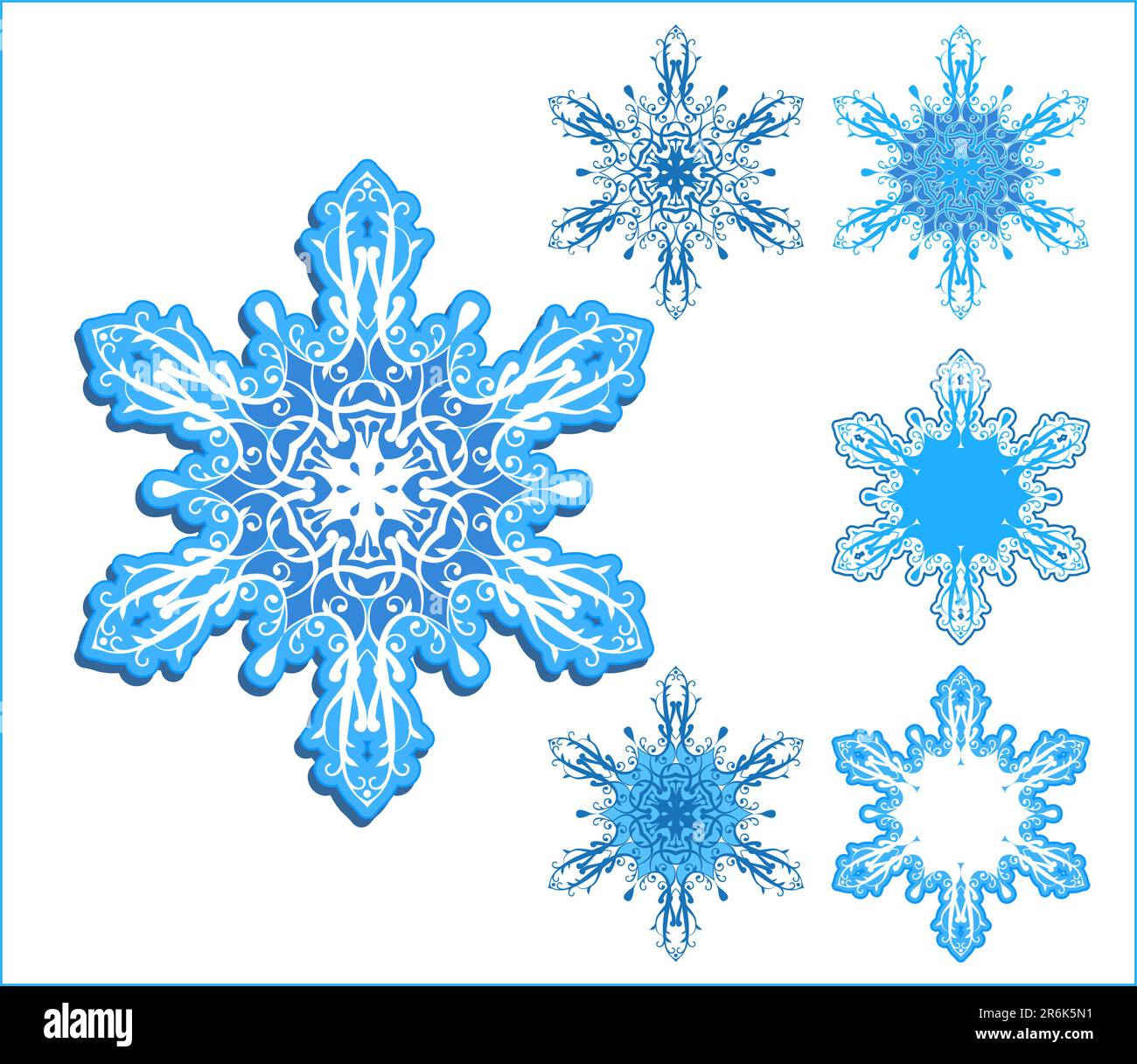 vector snowflakes / One form and 5 variants for use Stock Vector Image ...