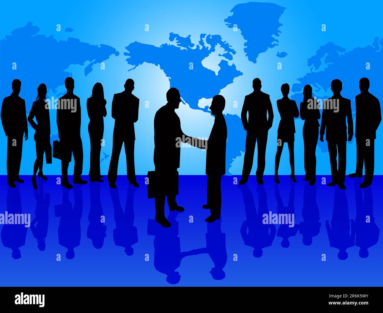 Business Team - vector silhouette illustration Stock Vector Image & Art ...