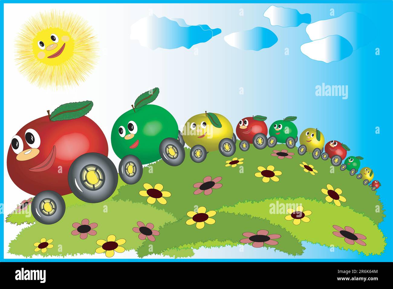 Apples and car Stock Vector Images - Alamy