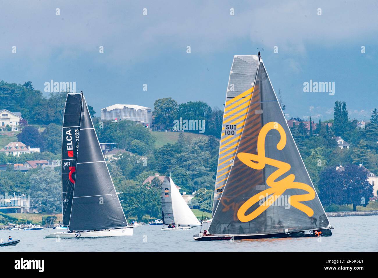 Geneva, Geneva, Switzerland. 10th June, 2023. Two caramarans on the ...