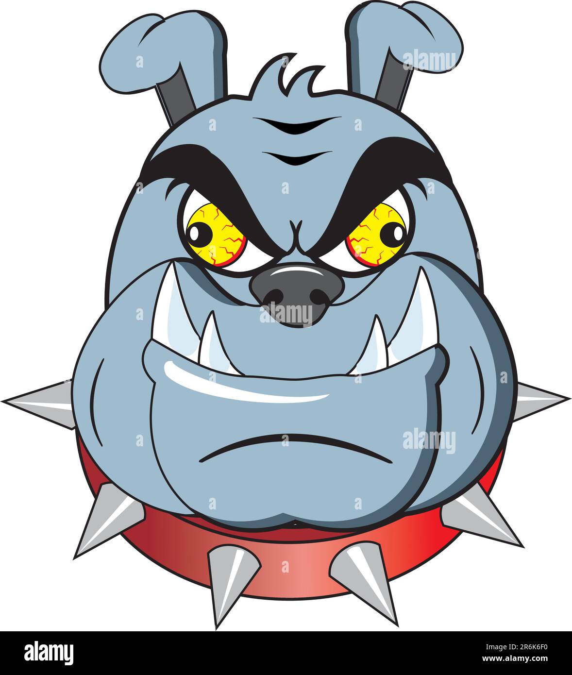 Angry Cartoon Bulldog Face