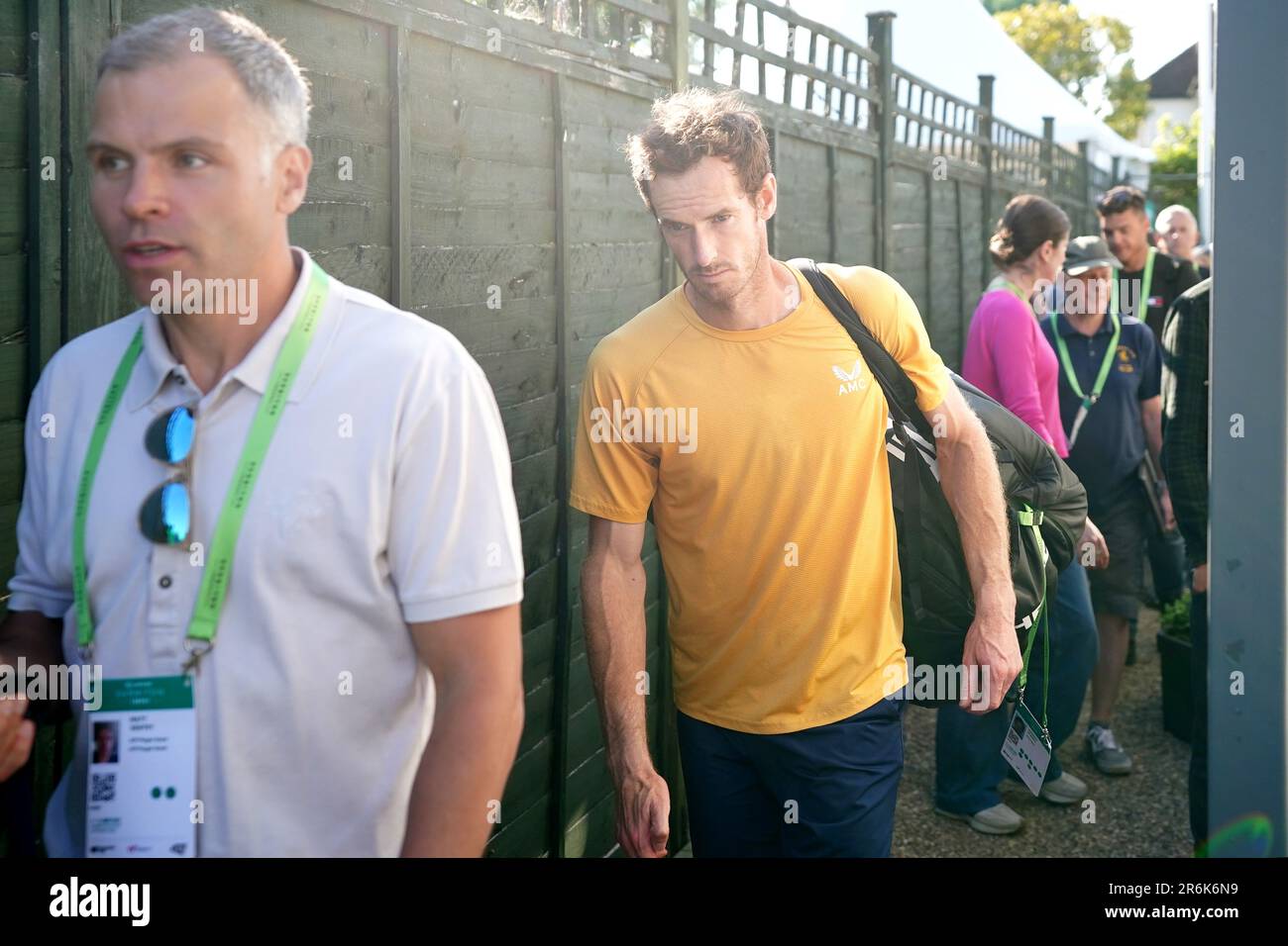 Andy Murray leaves the court following his quarter final match against ...