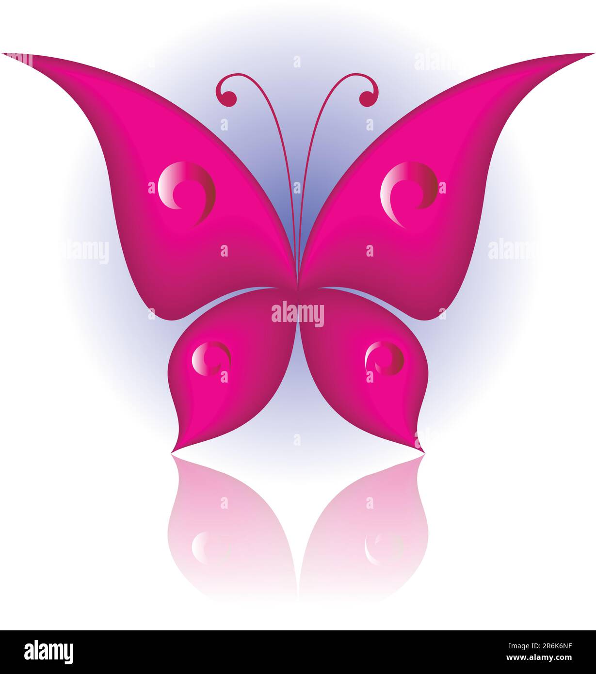 Vector illustration of magenta icon simply butterfly Stock Vector Image ...