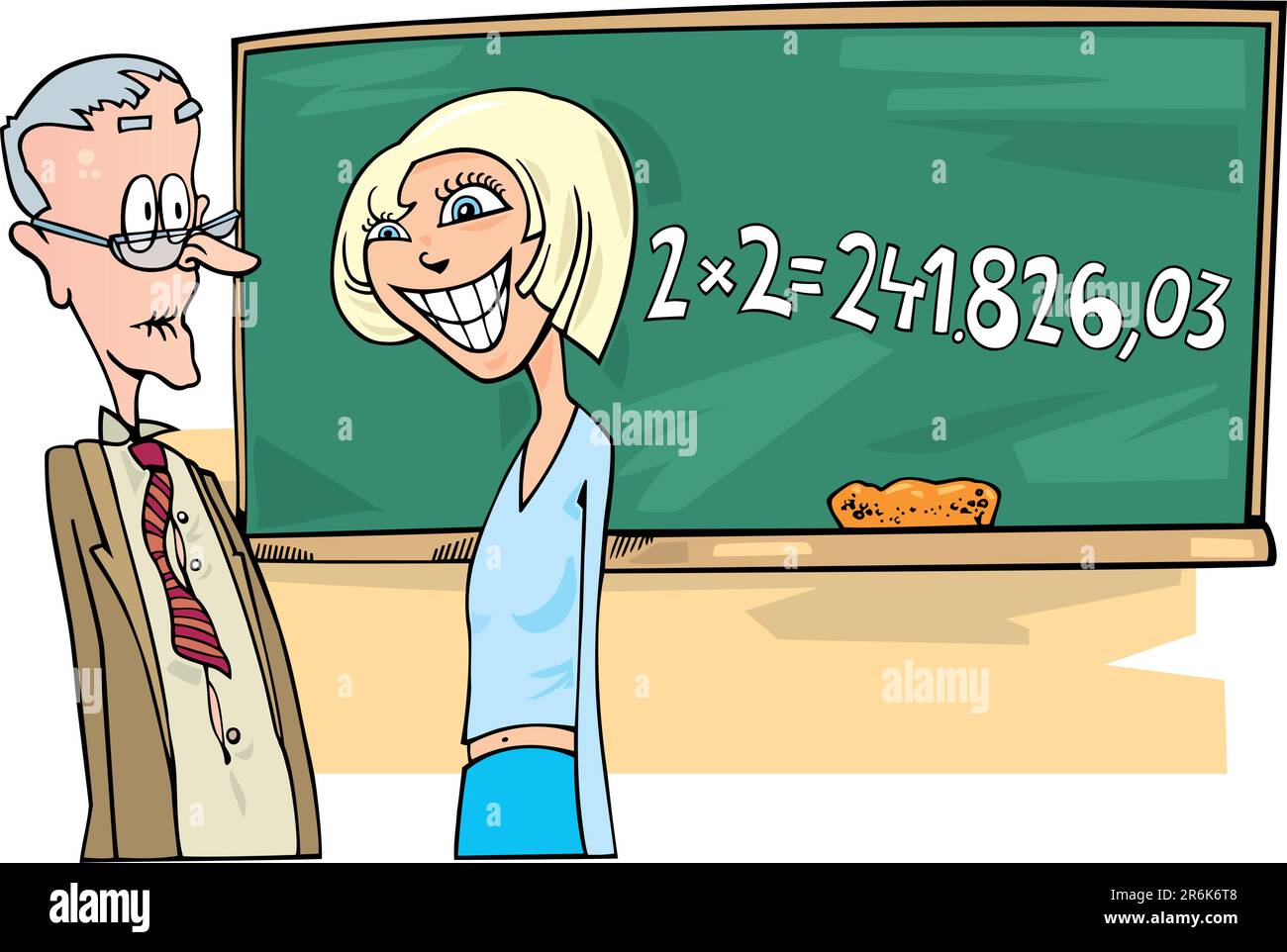 Illustration of school girl with math problem Stock Vector Image & Art ...