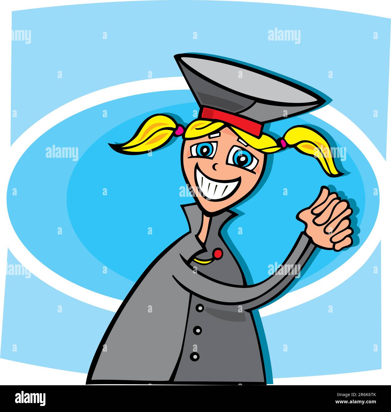Cartoon illustration of happy graduate girl Stock Vector Image & Art ...