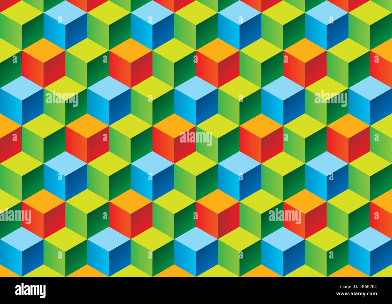 Three color child bricks 3D pattern. Vector Illustration Stock Vector ...