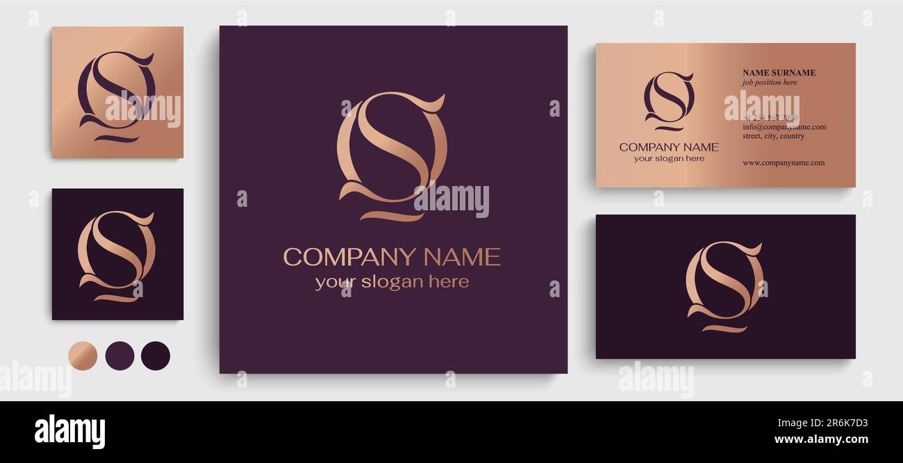 OS logo or SO monogram. OS letter logo template elements. personal monogram. Vector elegant logo ...