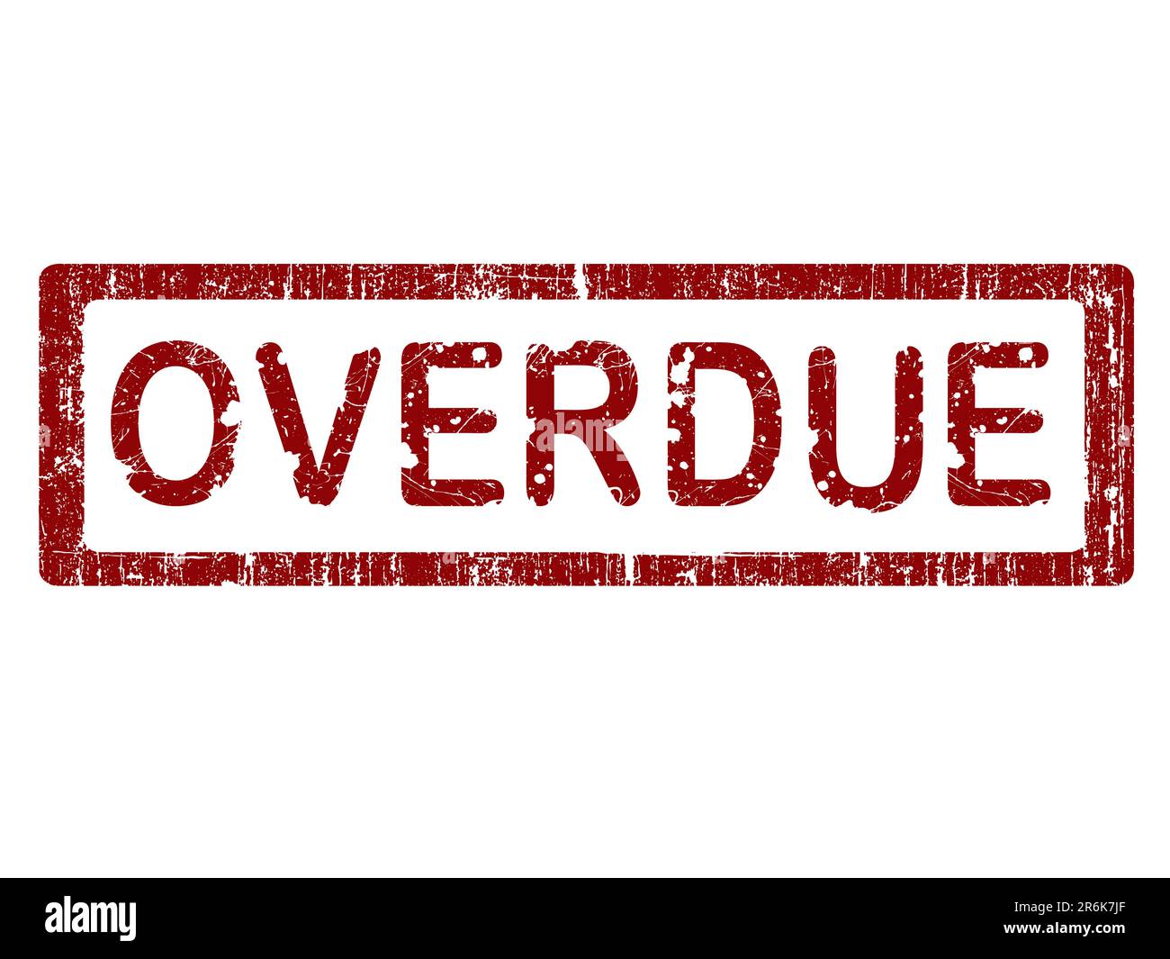 Grunge Office Stamp with the words OVERDUE in a grunge splattered text ...