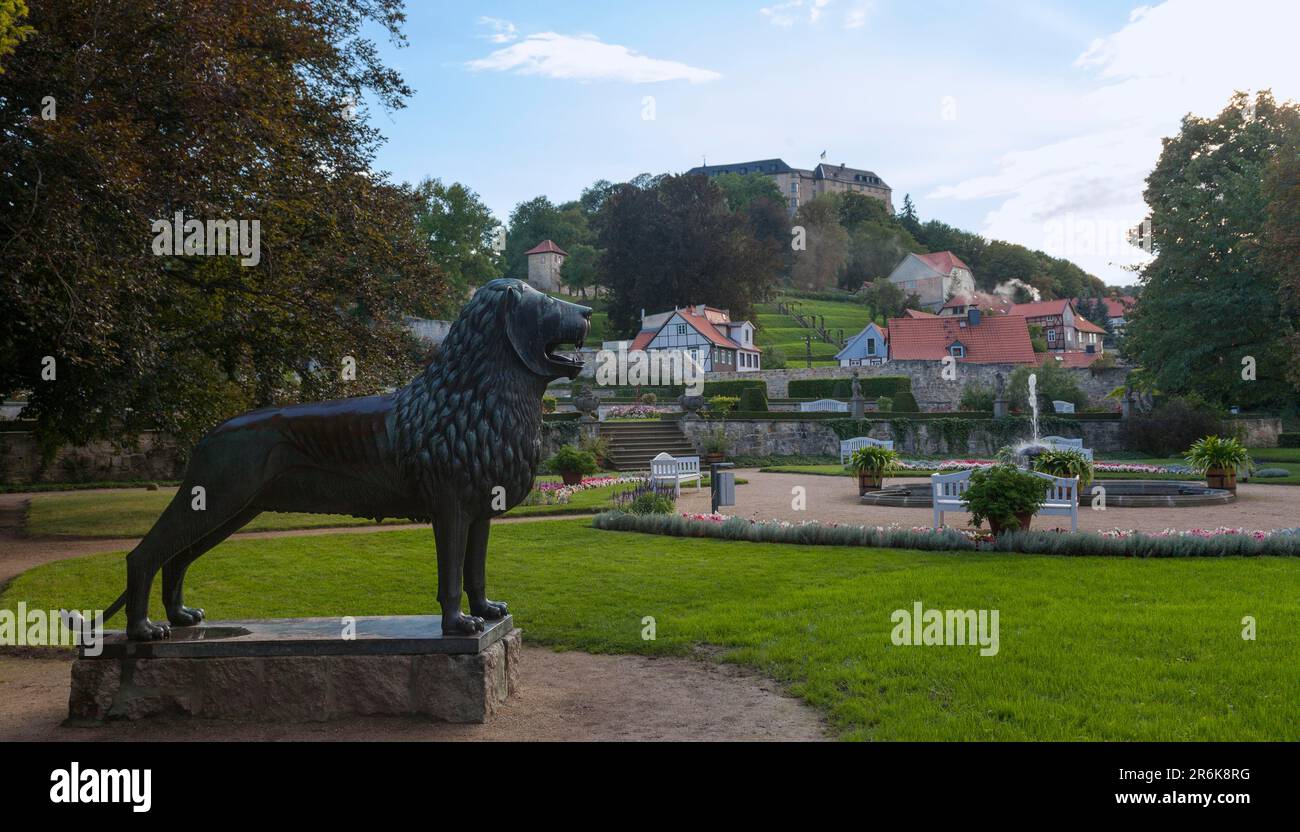 Baroque Garden with Lion Sculpture, Replica Brunswick Lion, View of ...