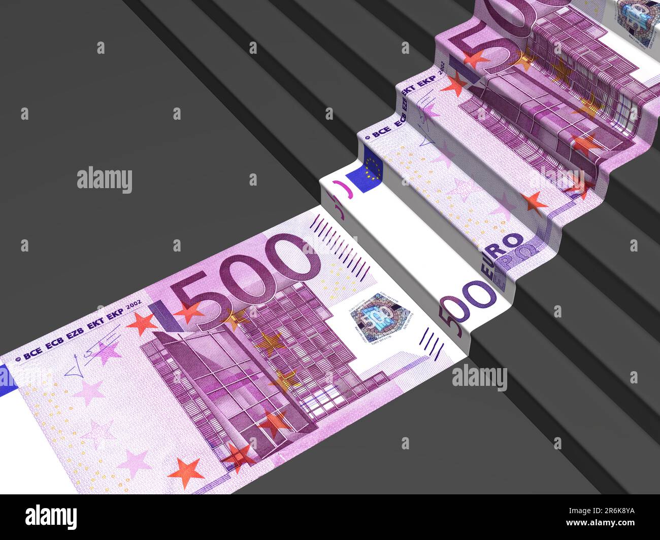 Money stair with 500 Euro banknotes Stock Photo - Alamy