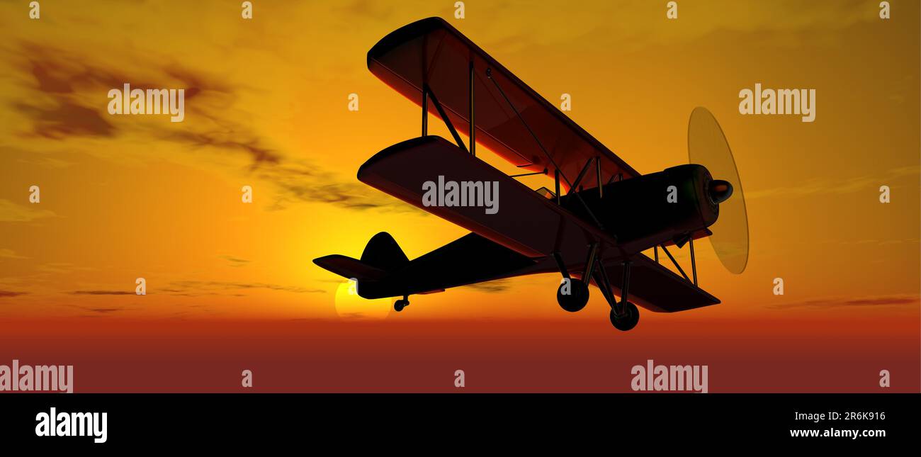 In flight vintage biplane hi-res stock photography and images - Alamy