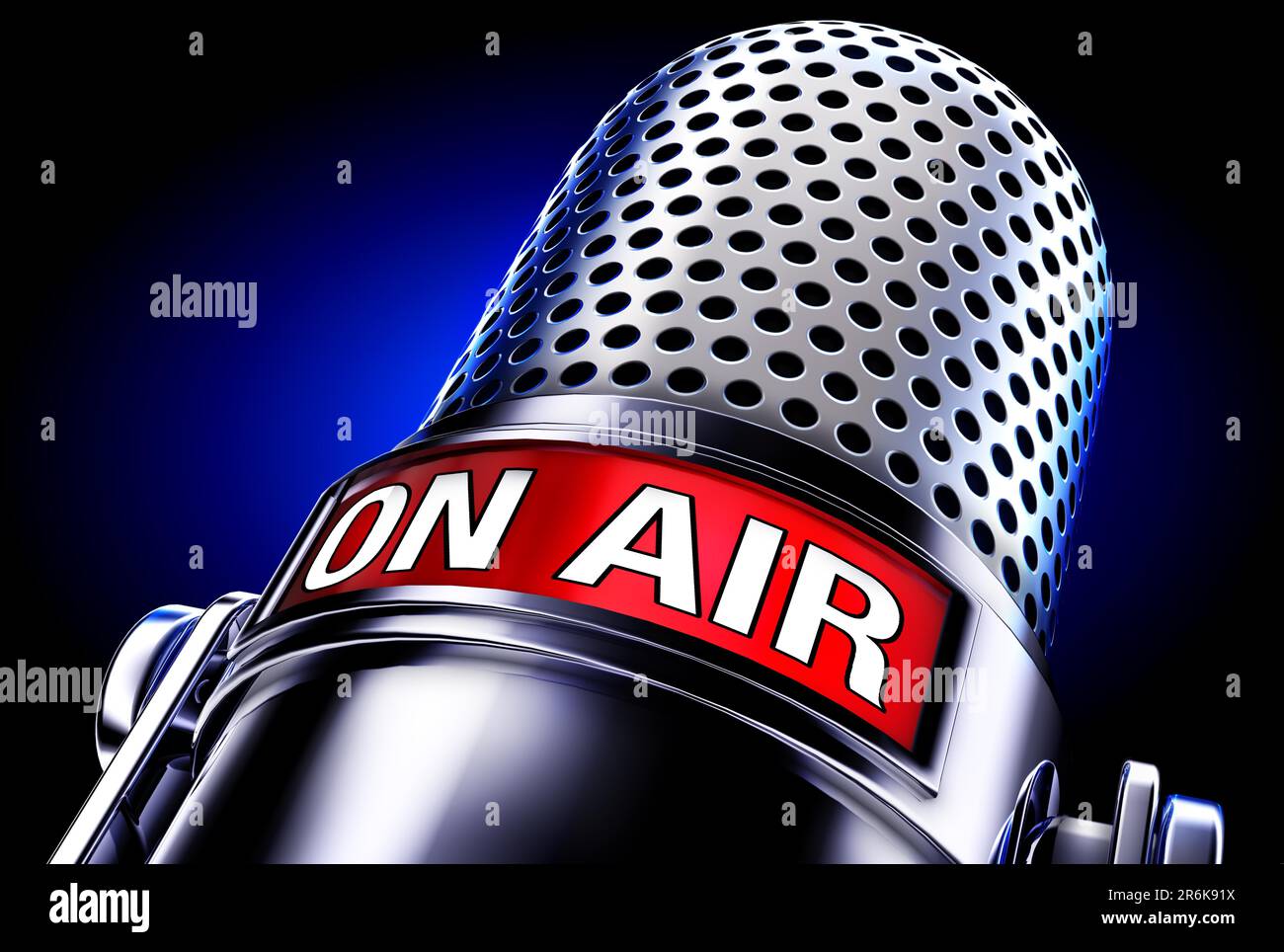 high resolution 3D rendering of a on air microphone Stock Photo - Alamy