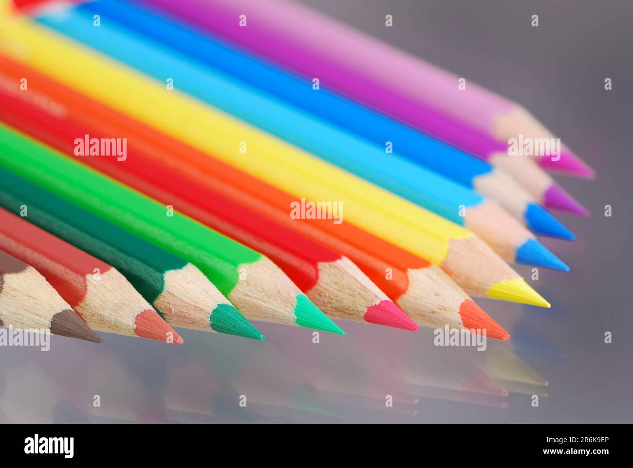 Group of wooden colored crayons Stock Photo - Alamy