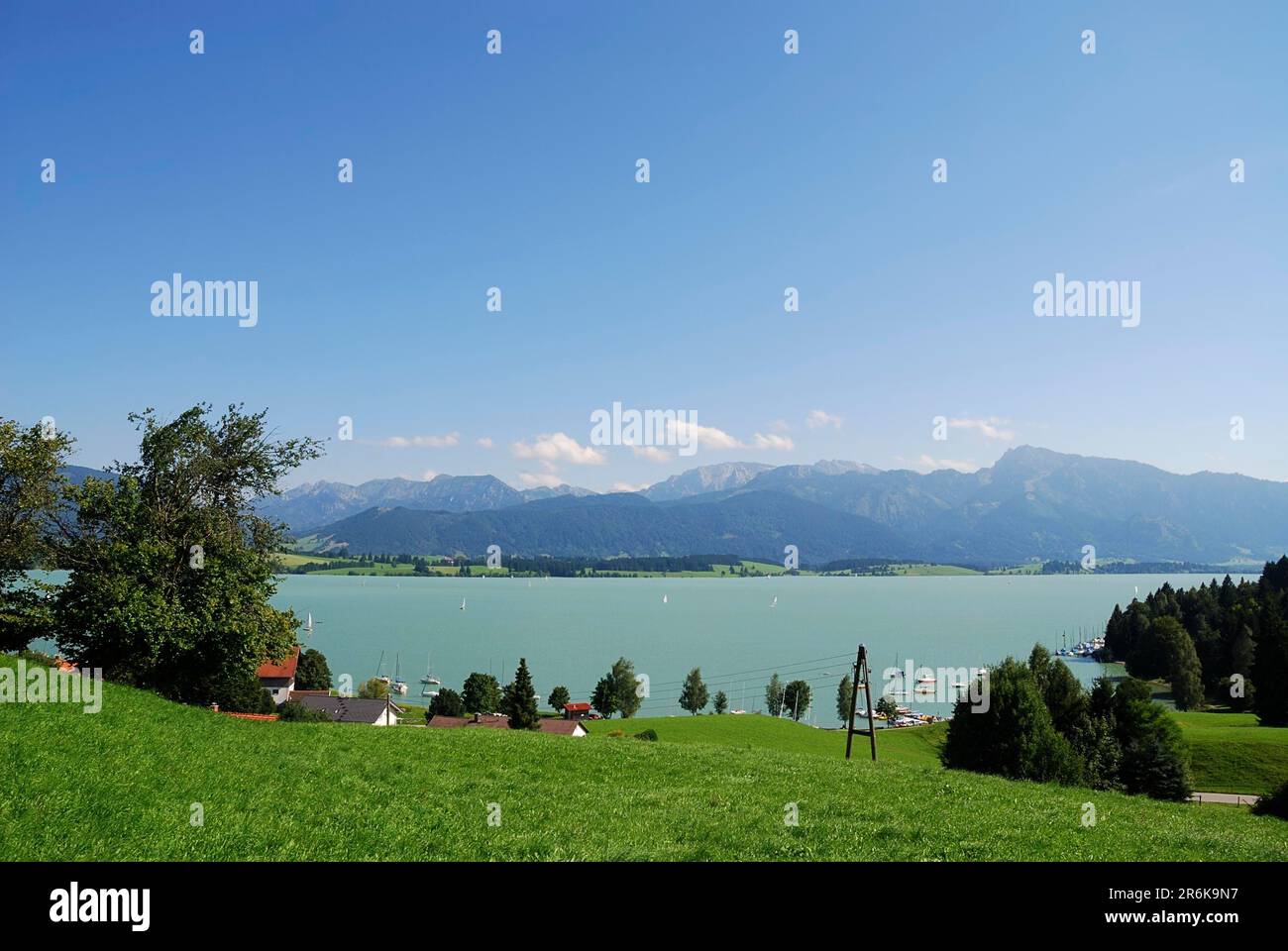 Lake Forggensee in the alps at Fuessen (Bavaria) (Germany Stock Photo ...