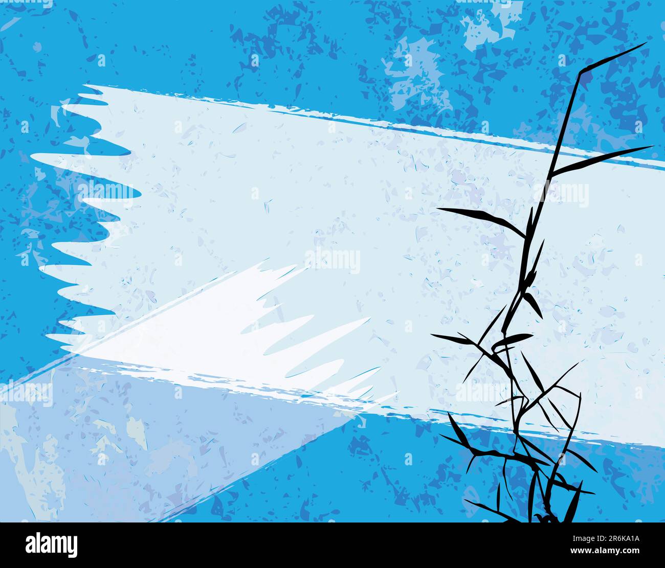Editable vector illustration of paint stripe and grunge with grass as a ...