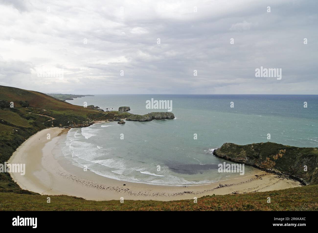 Beach Playa de Torimbia, LLanes, Costa Verde, Asturias, Spain, Bay ...