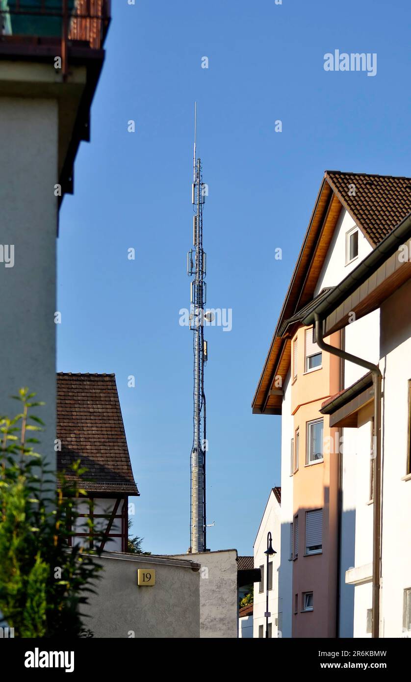 Radio mast, radio installation in the village Stock Photo - Alamy