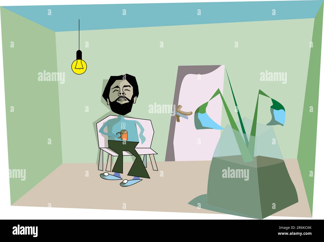 Man sit relaxing Stock Vector Images - Alamy