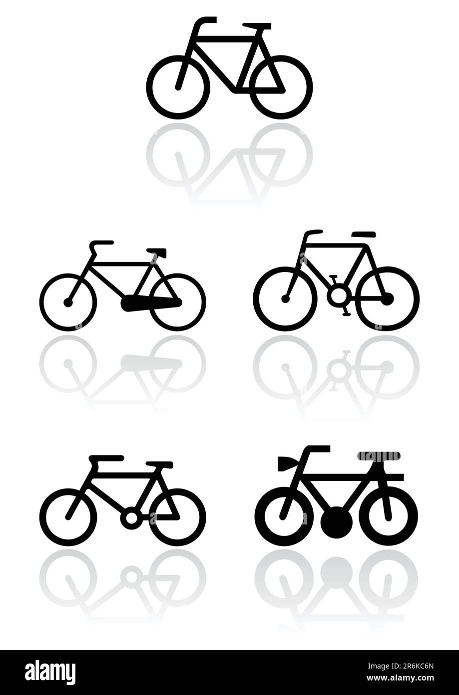 Vector set of different bike symbols. All vector objects are isolated ...